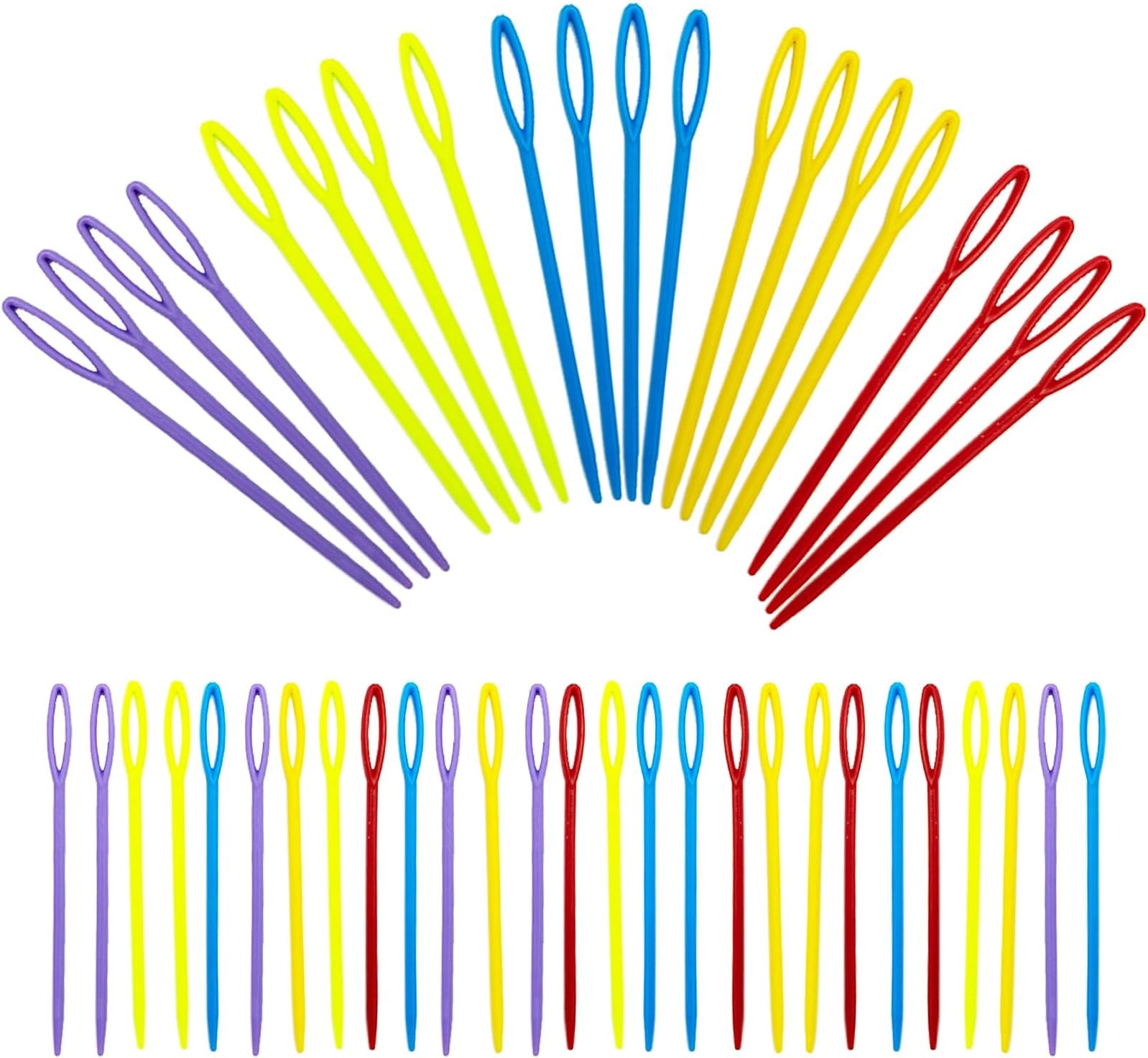 SZCXDKJ 30 Pieces Plastic Sewing Needles, Multicolor Childrens Plastic ...