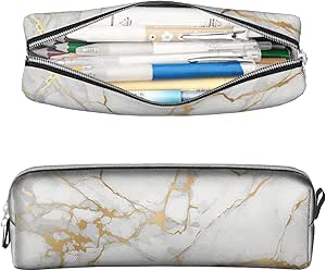 Amazon.com: Scribesense White Gilt Marble Pattern Pencil Case,PU Pencil ...