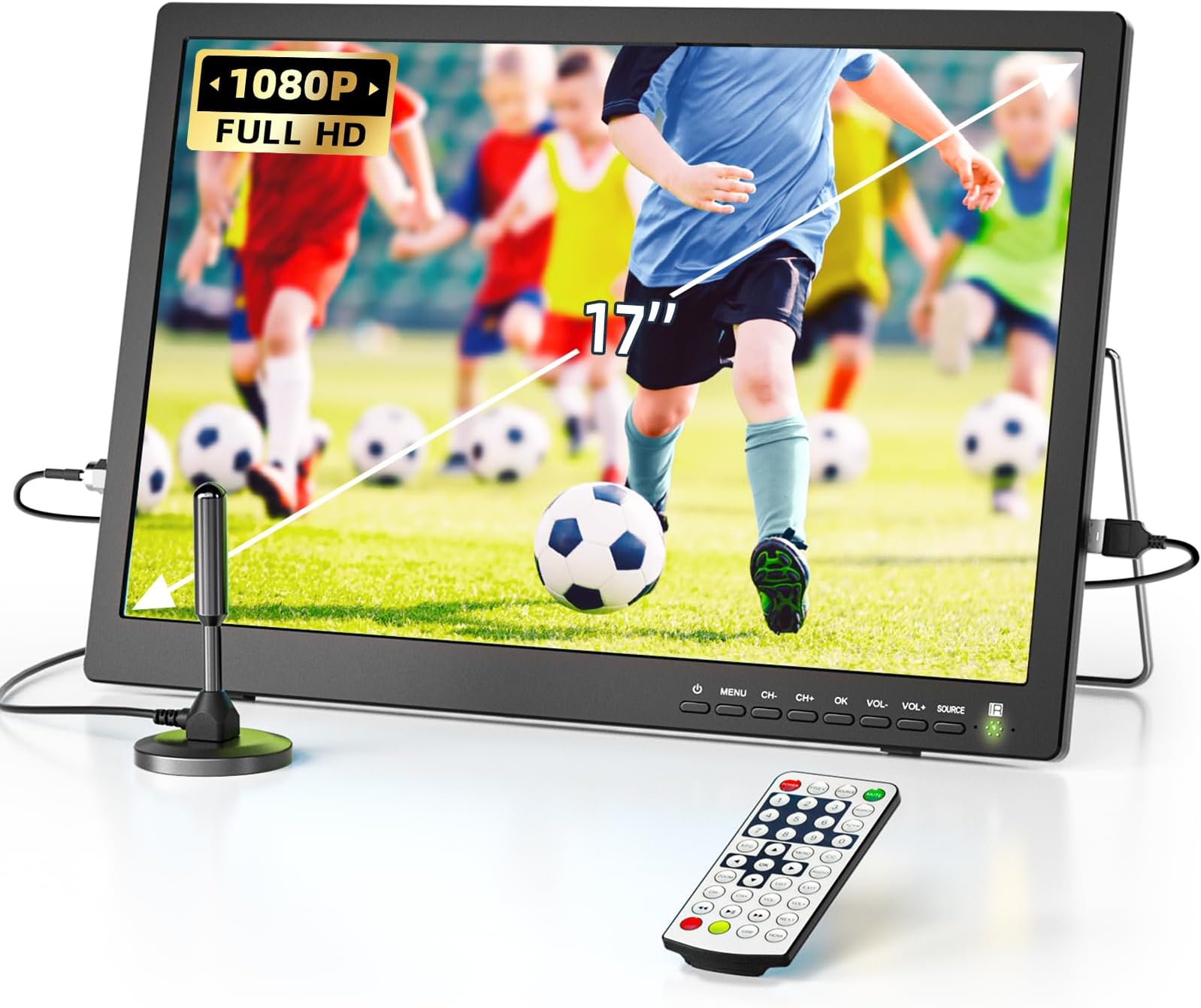 Amazon.com: Desobry 17" Portable TV with Antenna, Portable Small TV ...