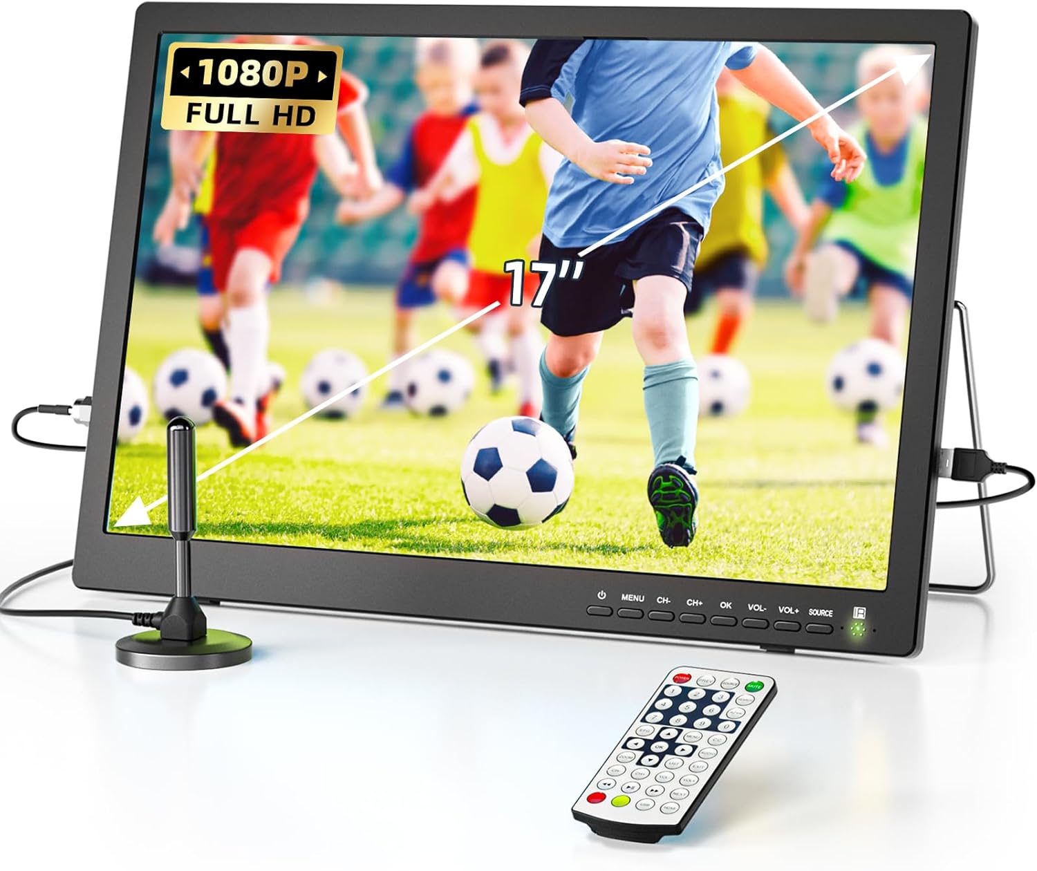 Amazon.com: Desobry 17" Portable TV with Antenna, Portable Small TV ...