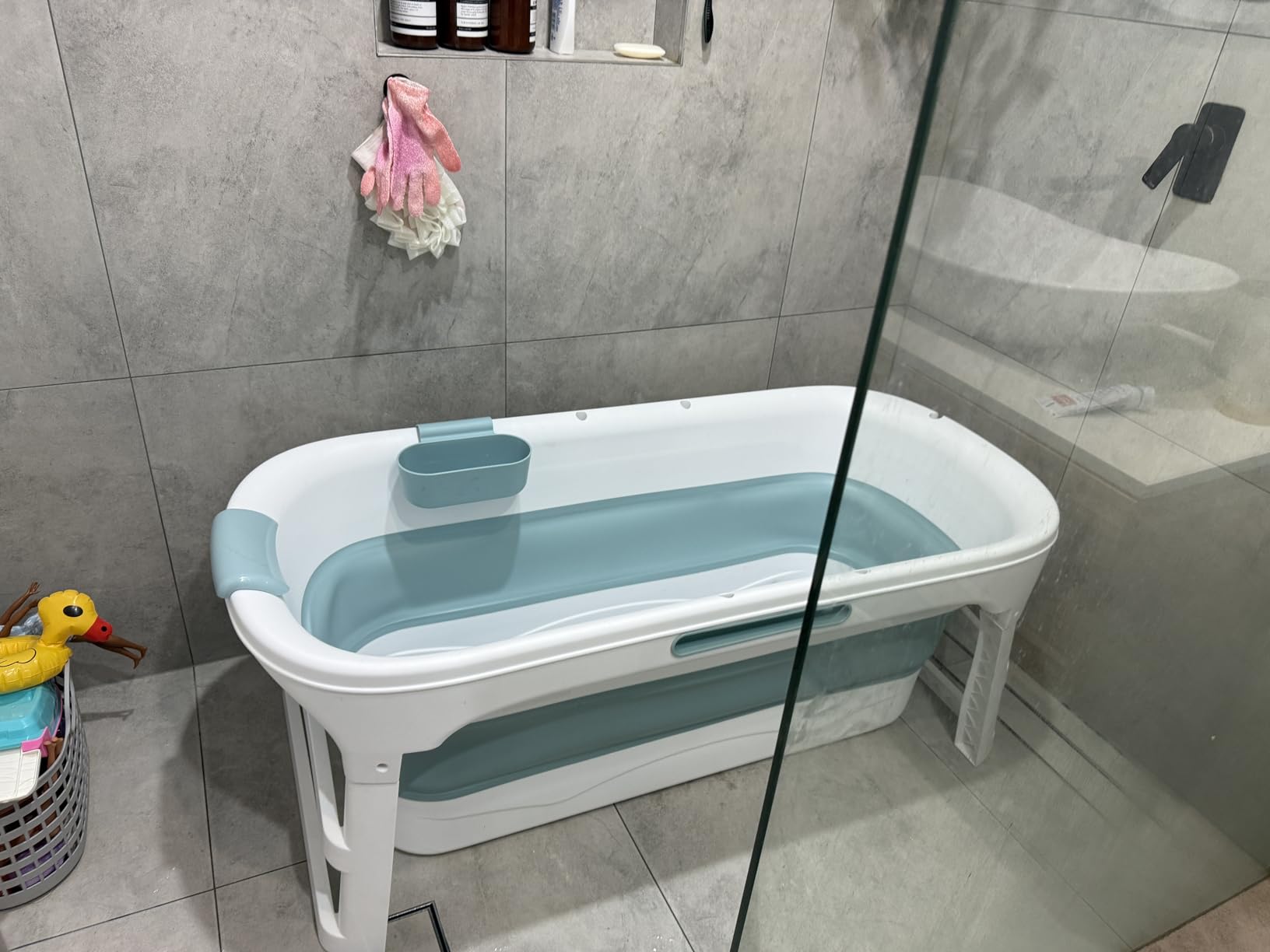 Weisshorn Foldable Bathtub Portable Folding Water Spa with Cover Plate ...