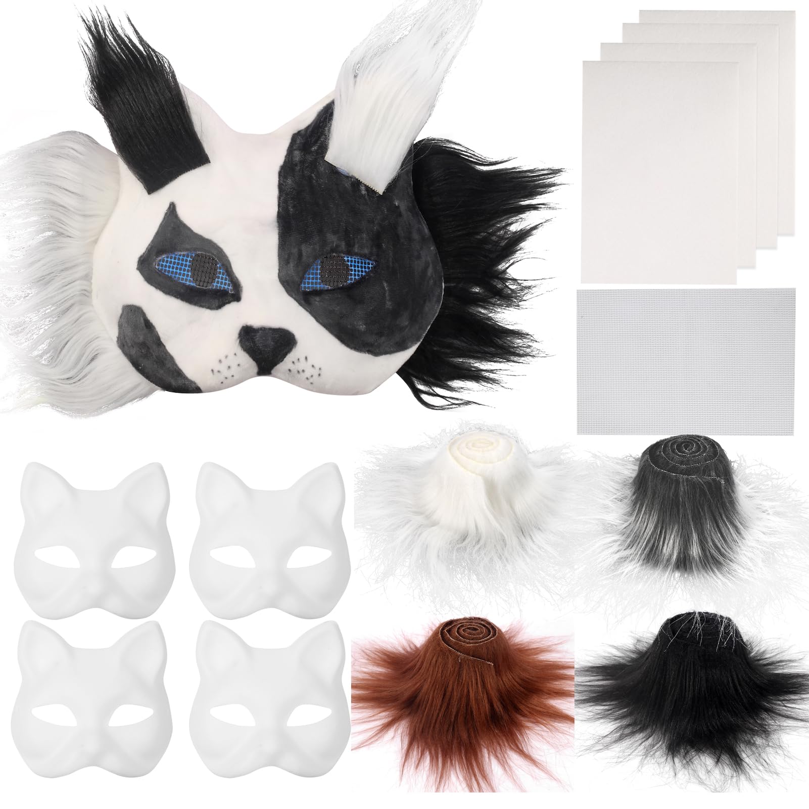 Amazon.com: B BBPM Therian Mask Kit with Fur & Eye Mesh and Felt Sheet ...