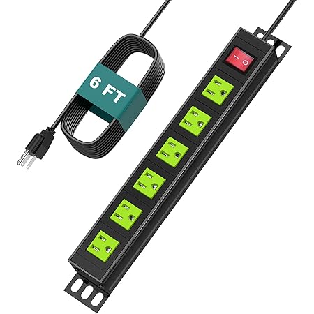 Amazon.com: 6 Outlet Metal Power Strip,Heavy Duty Wall Mount Wide ...