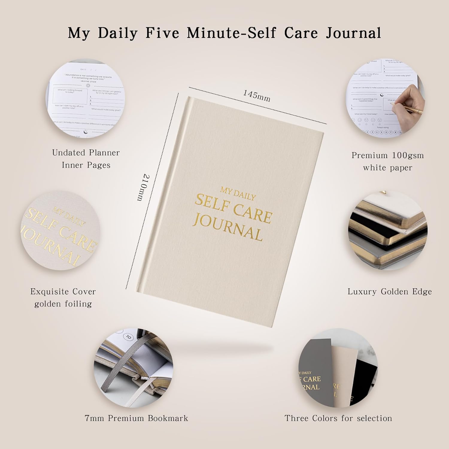 Diario de gratitud para mujeres, diario de 5 minutos, diario de ...