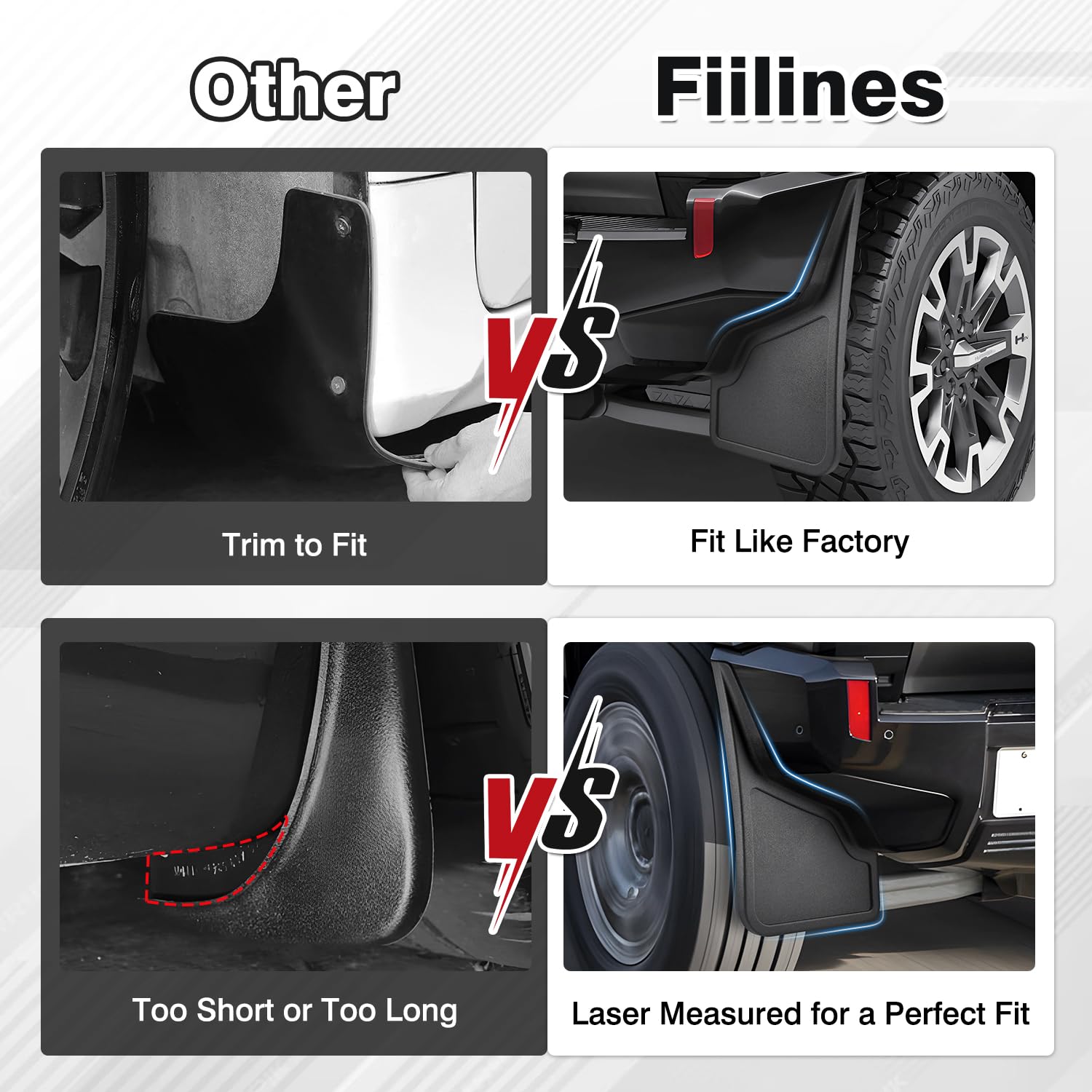 Hummer Mud Flaps 2022 2024 GMC Hummer EV Pickup Front & Rear Molded