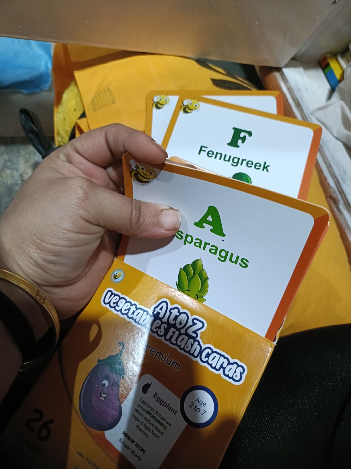 Buy Biplob the Bumblebee Flash Cards for Kids | A to Z Vegetables Flash Cards | Easy & Fun Way ...