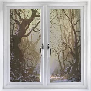 Fantasy Art Window Privacy Film, Frosted Glass Window Clings, Opaque ...