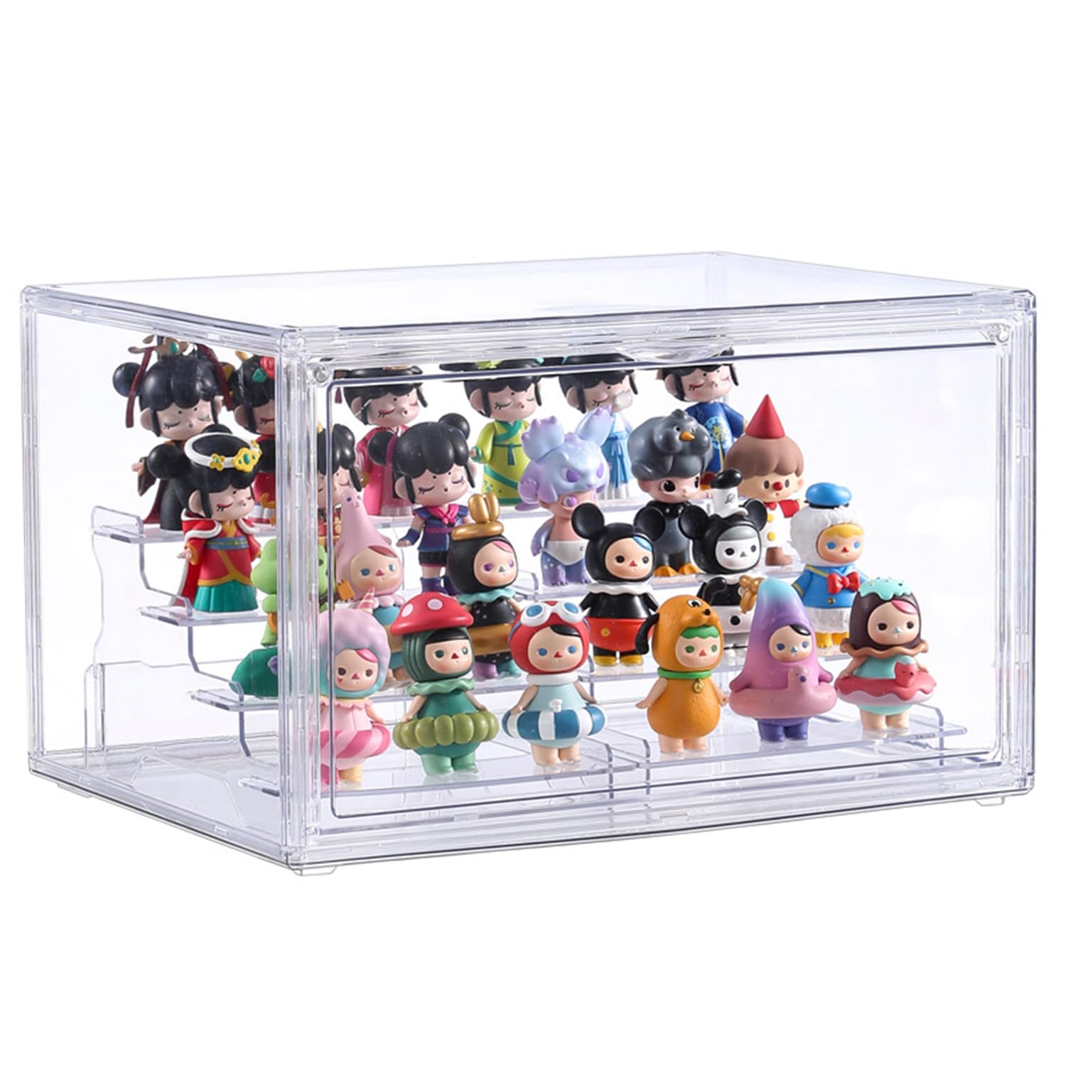 Acrylic Display Case for Collectibles, Stackable Proof 4 Layer Clear ...