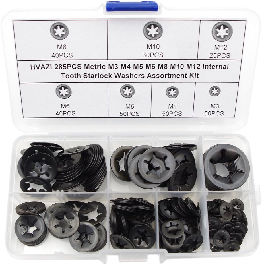 Amazon.com: HVAZI 285PCS Metric M3 M4 M5 M6 M8 M10 M12 Internal Tooth ...