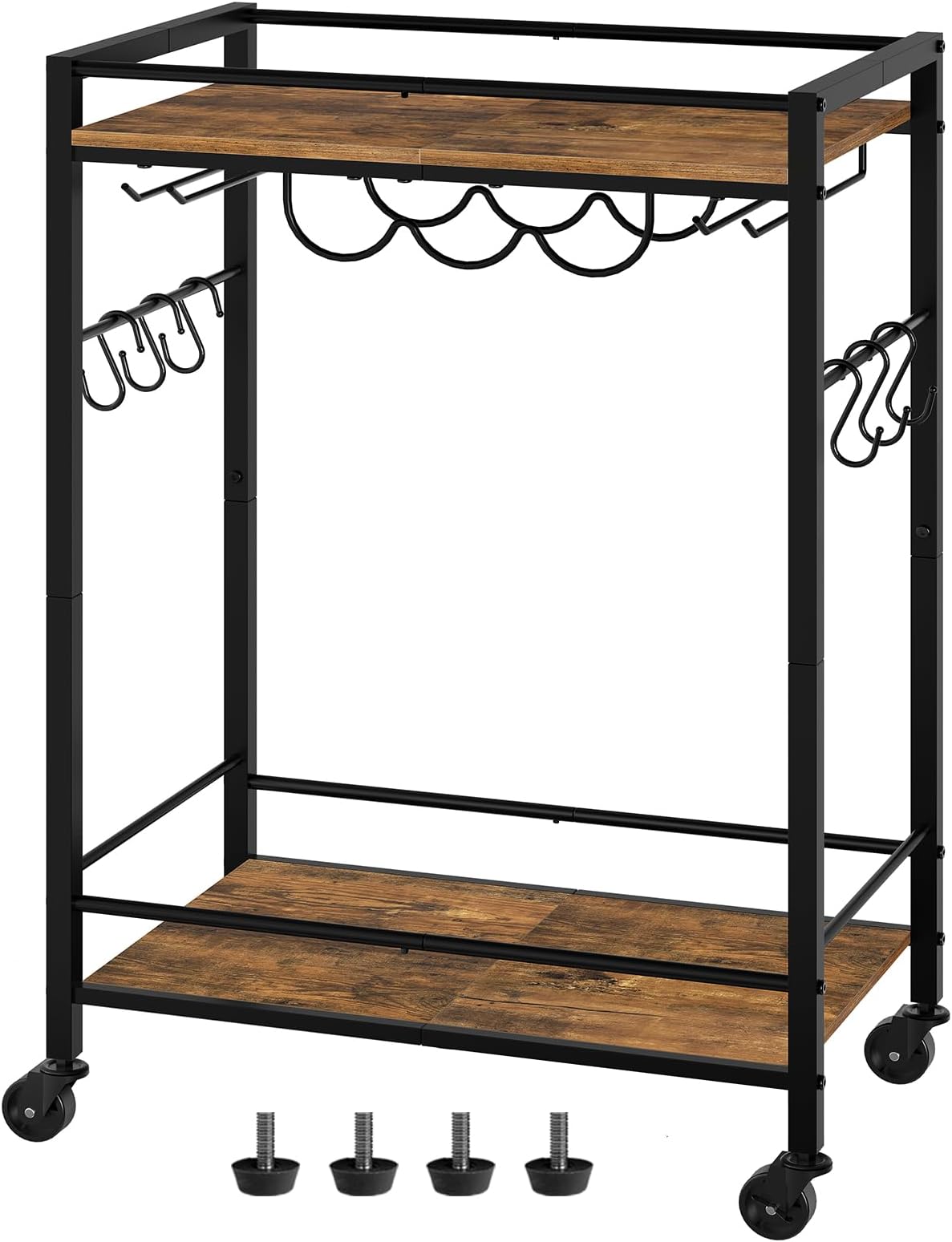 Amazon.com - LOTEYIKE 3 Tier Bar Cart, Mini Liquor Utility Cart for ...