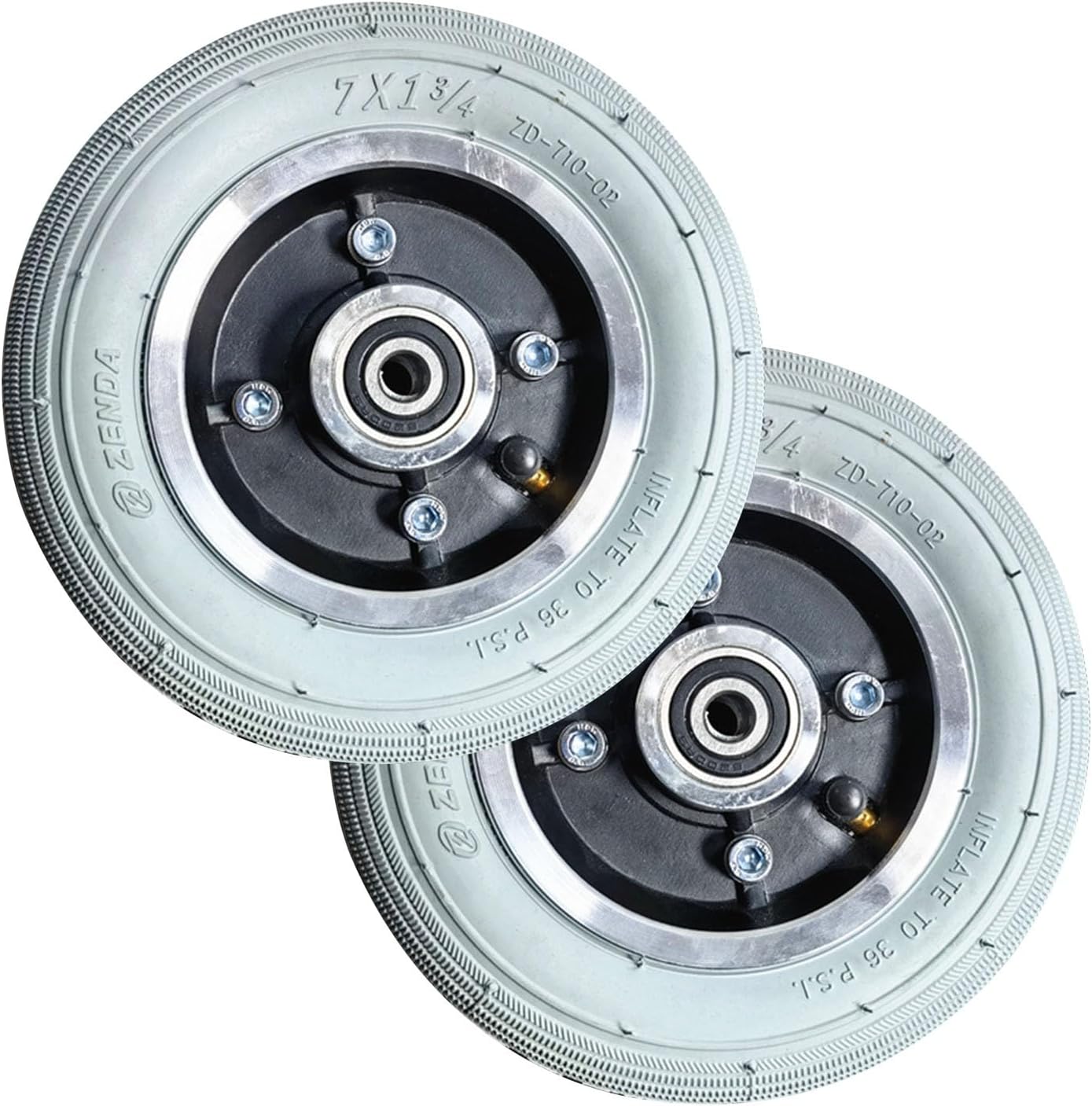 Amazon.com: 1 Pair 7x1¾ Electric Wheelchair Wheels Assembly, Pneumatic ...