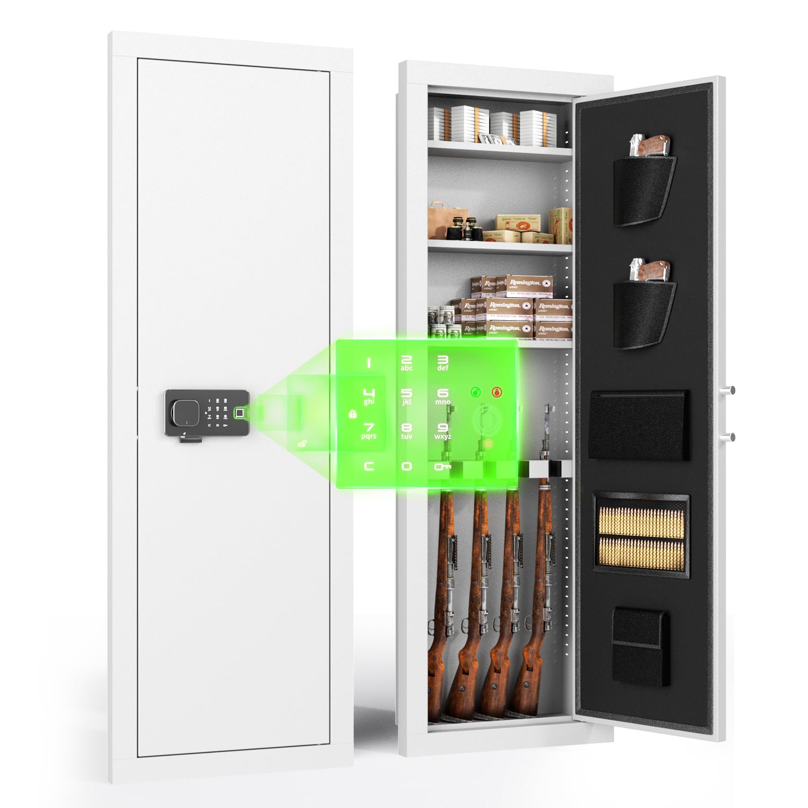 Amazon.com: Greenvelly in Wall Gun Safe with Fingerprint, Assembled Gun ...