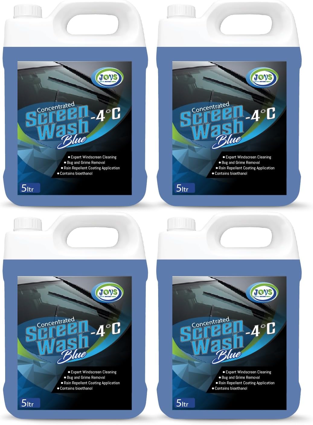 Jovs Screenwash 4 x 5 Litre - Screen Wash 20L for Cars, Windscreen ...
