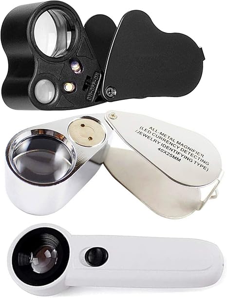 Amazon.com: Jewelry Loupes,30X40X60X Loupe Magnifier Series ,Portable ...