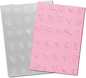 Amazon.com: Arbuya Heart Plastic Embossing Folders for Card Making ...