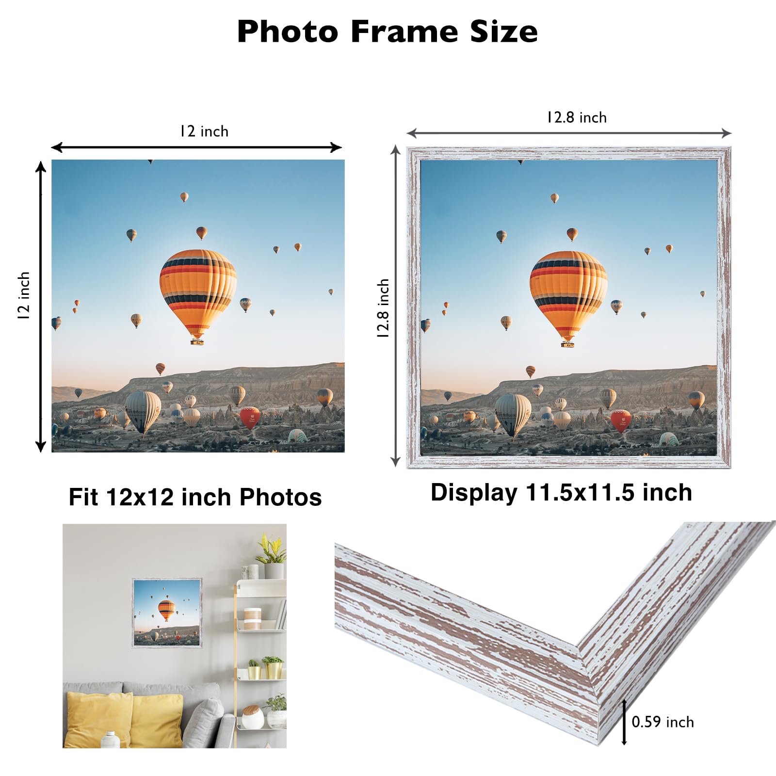 Snapklik.com : JCJMY 12x12 Inch Picture Frame, Horizontal And Vertical ...