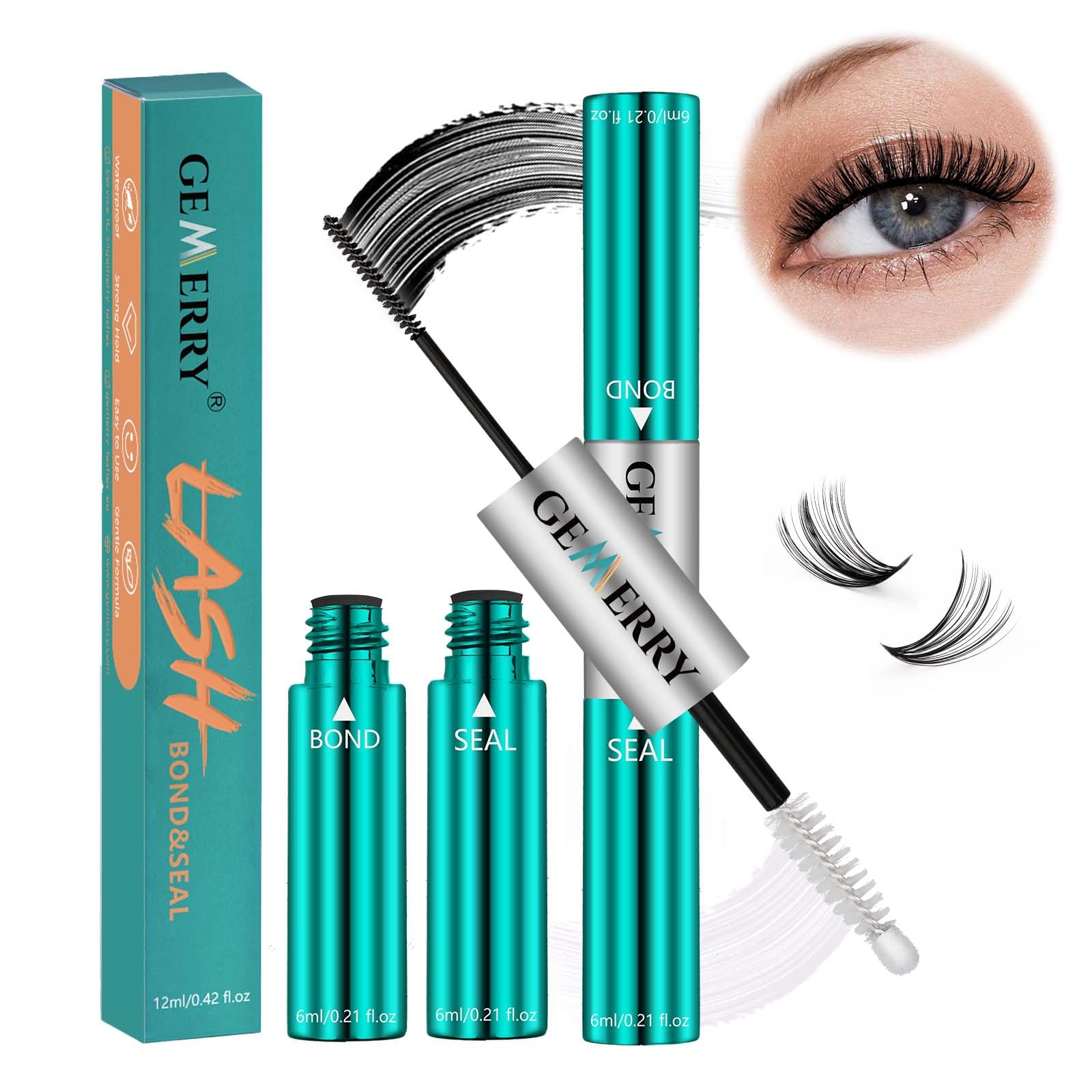 Amazon.com: GEMERRY Lash Bond and Seal Waterproof 12ml Lash Cluster ...
