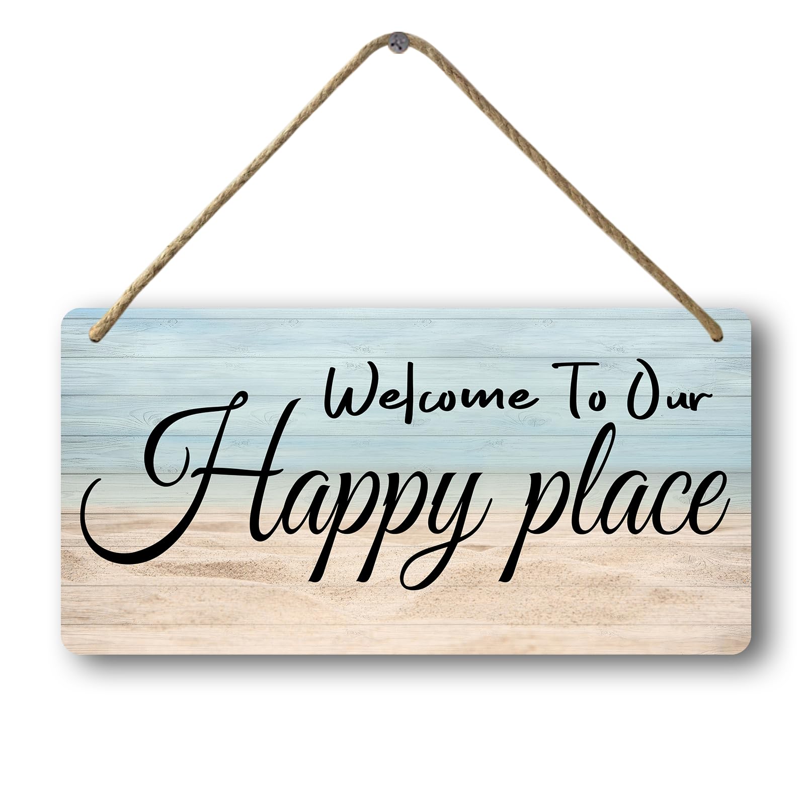 Amazon.com: Welcome To Our Happy Place Sign House Door Wall Decor ...