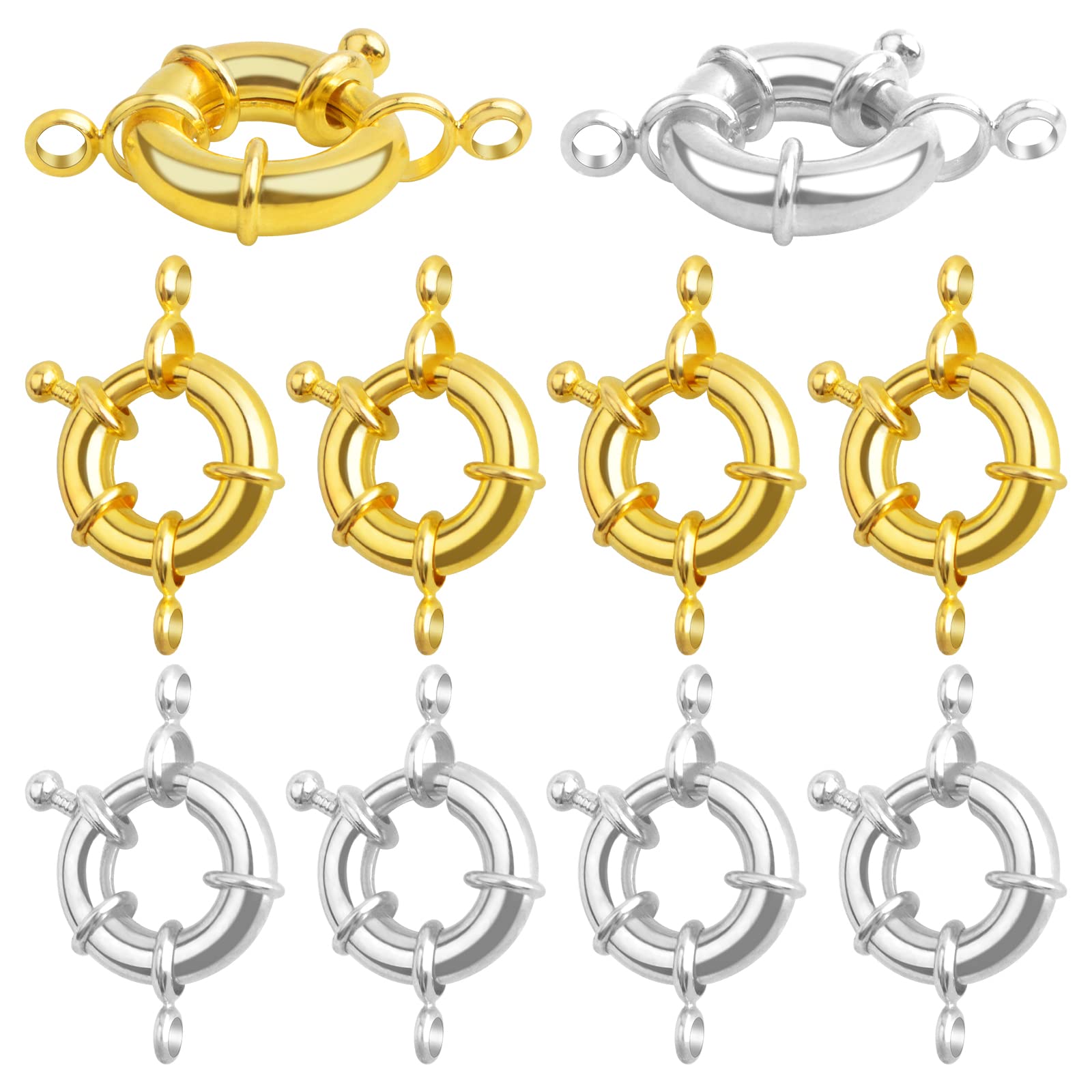 Amazon.com: 10 Pieces Brass Spring Ring Clasps with Round Close Ring ...