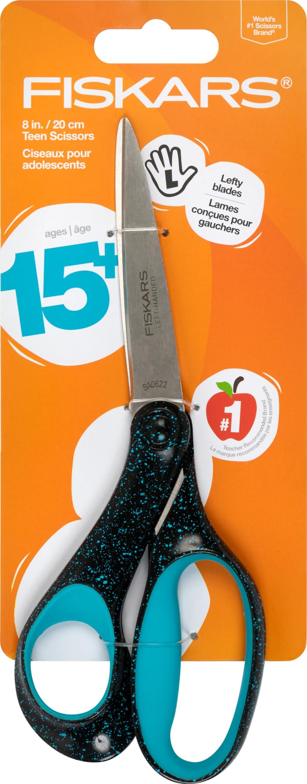 Amazon.com : Fiskars 8" Left-Handed Softgrip Teen Scissors for Ages 15 ...