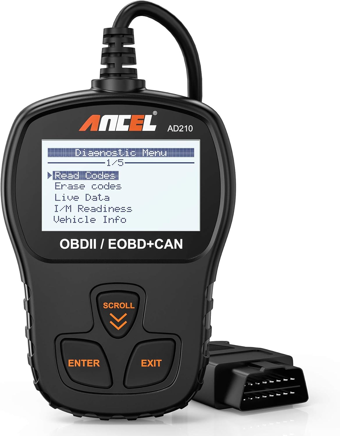 ANCEL AD210 OBD II Car Code Reader Automotive Vehicle OBD2 Scanner ...