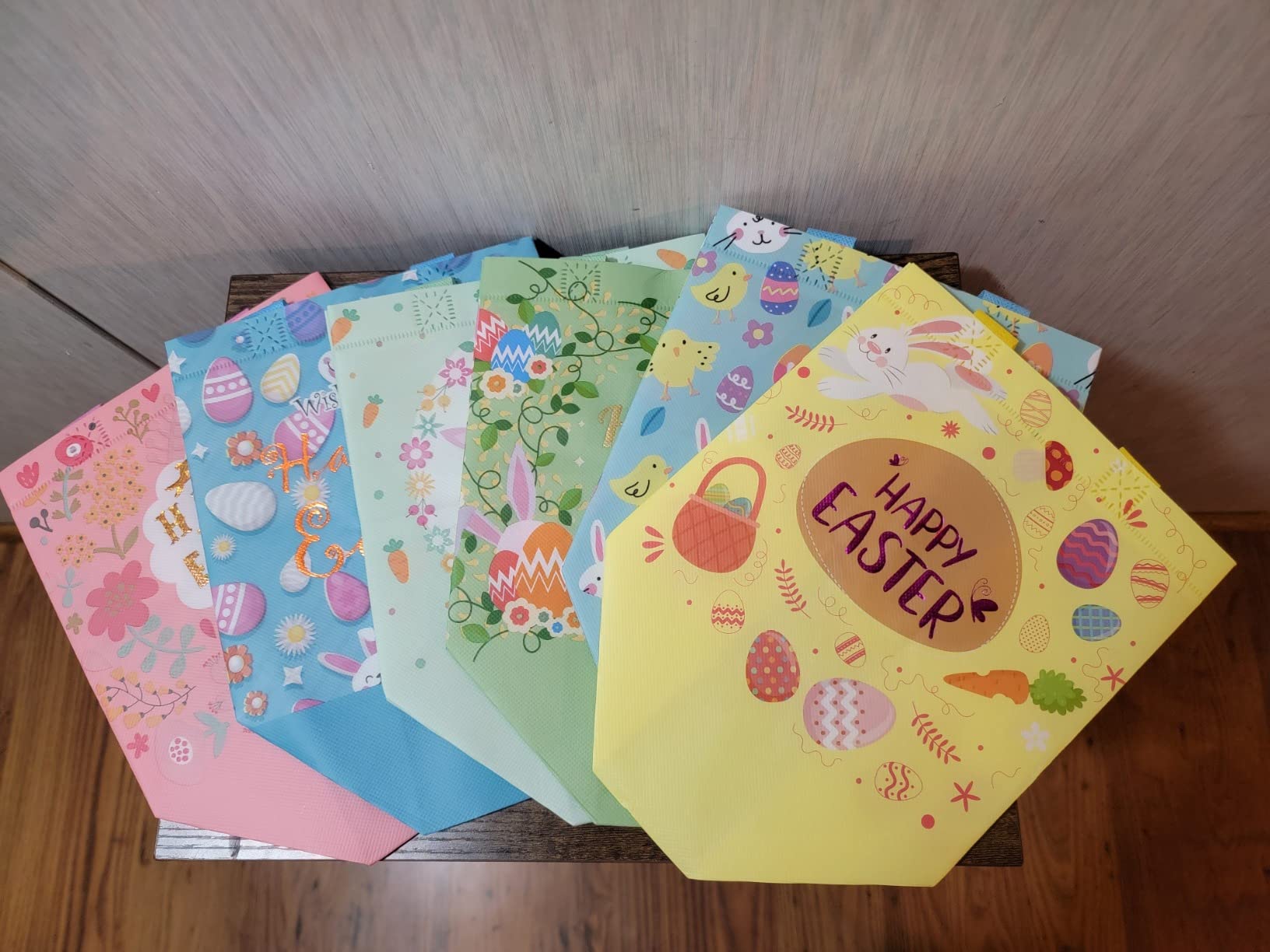 Amazon.com: 6PCS Happy Easter Egg Hunt Bags Bunny Chick Egg Gift Bags ...