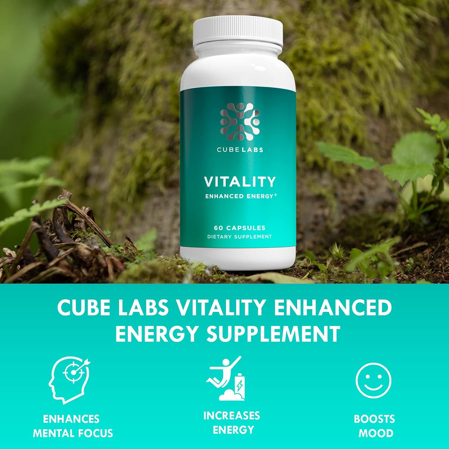 Cube Labs Suplemento energético mejorado Vitality Suplemento potenciador del cerebro para ...
