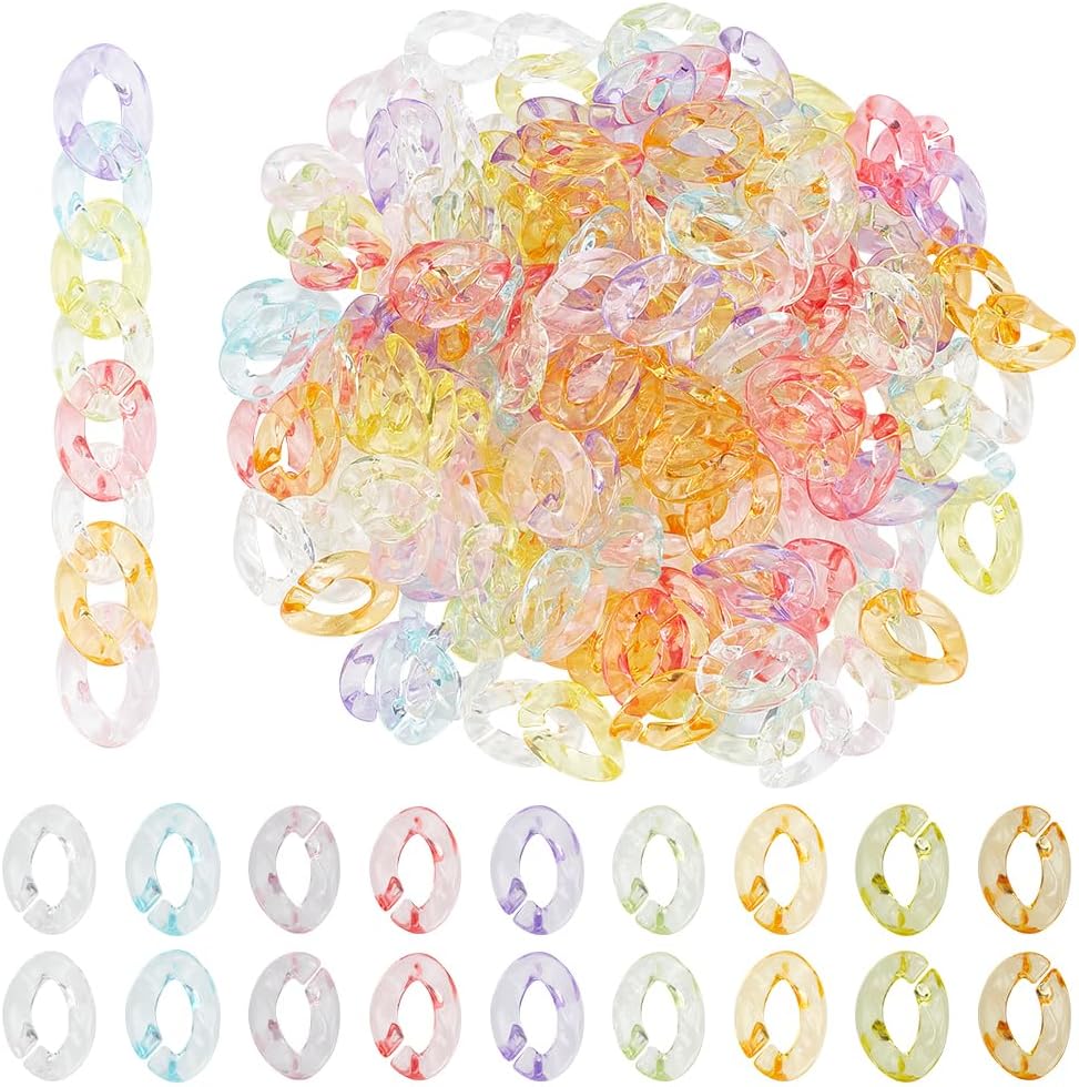 Amazon.com: PH PandaHall 240pcs Acrylic Linking Rings, 8 Colors ...