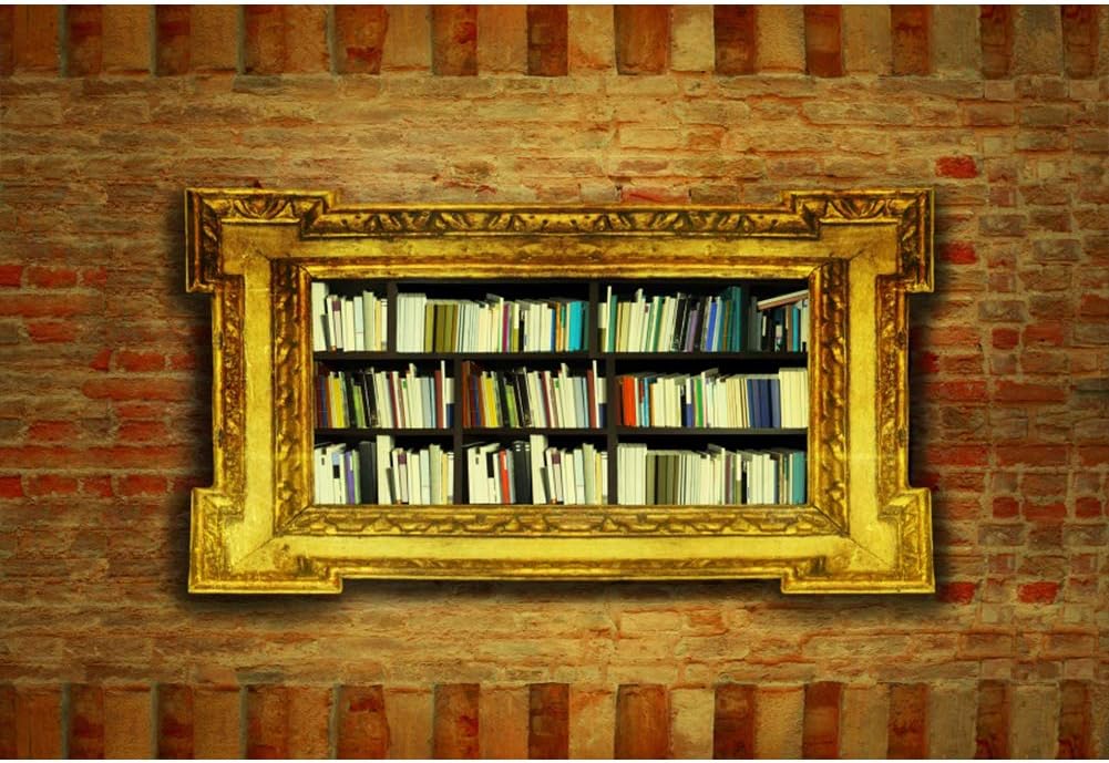 Amazon.com : Leyiyi 9x6ft Book Display Window Retro Backdrop Brick Wall ...
