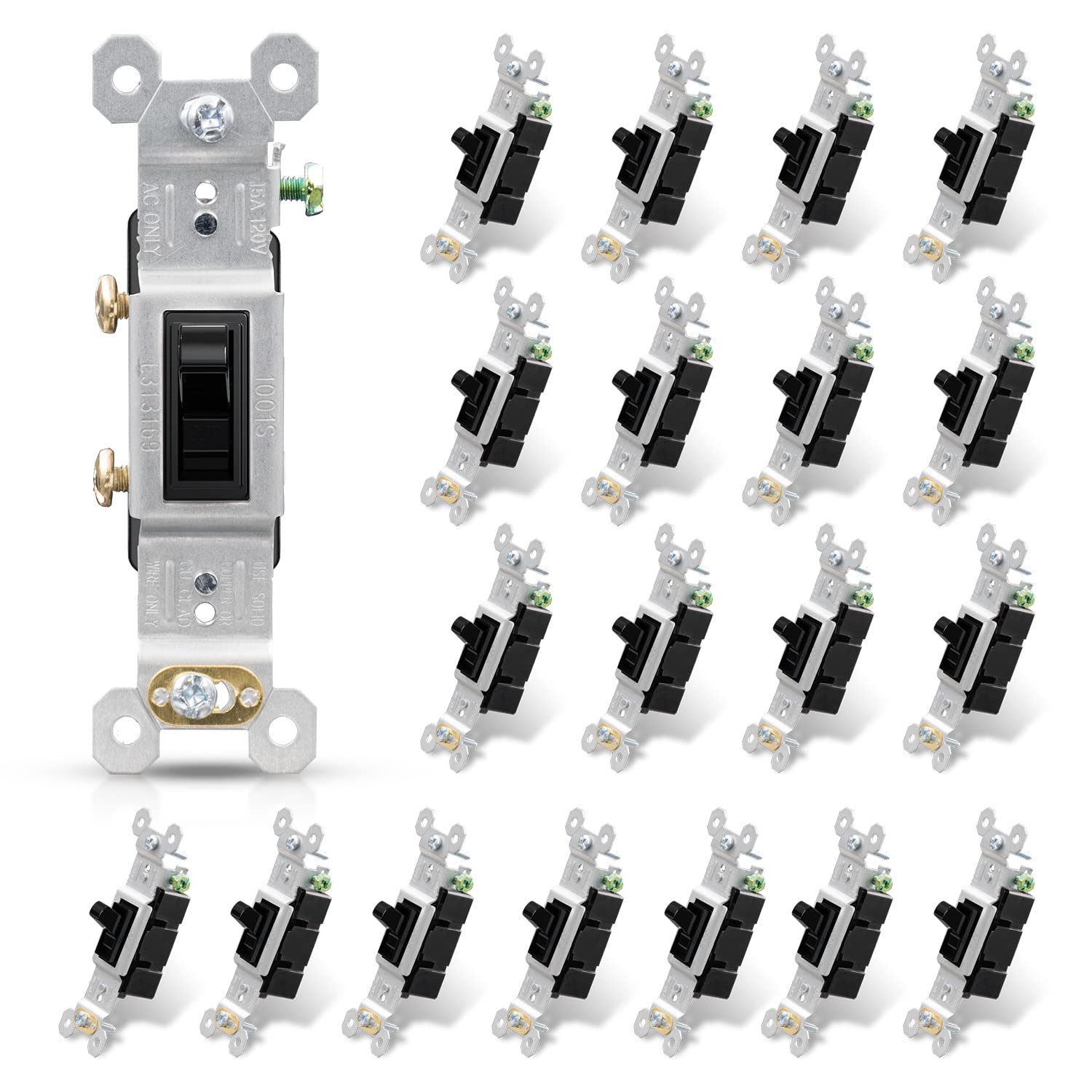 Snapklik Elegrp Single Pole Toggle Light Switch 15 Amp 120 Volt