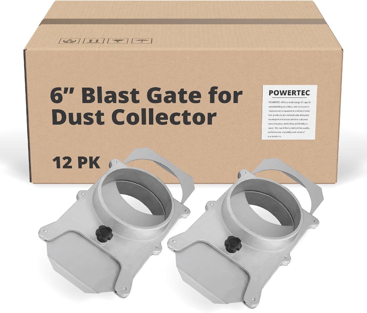 Amazon.com: POWERTEC 70227-Case12 6-Inch Blast Gate for Dust Collector ...