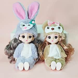 Amazon.com: Usoway 2 Pcs 6 Inch Princess Girl Mini Dolls 02, Sister ...