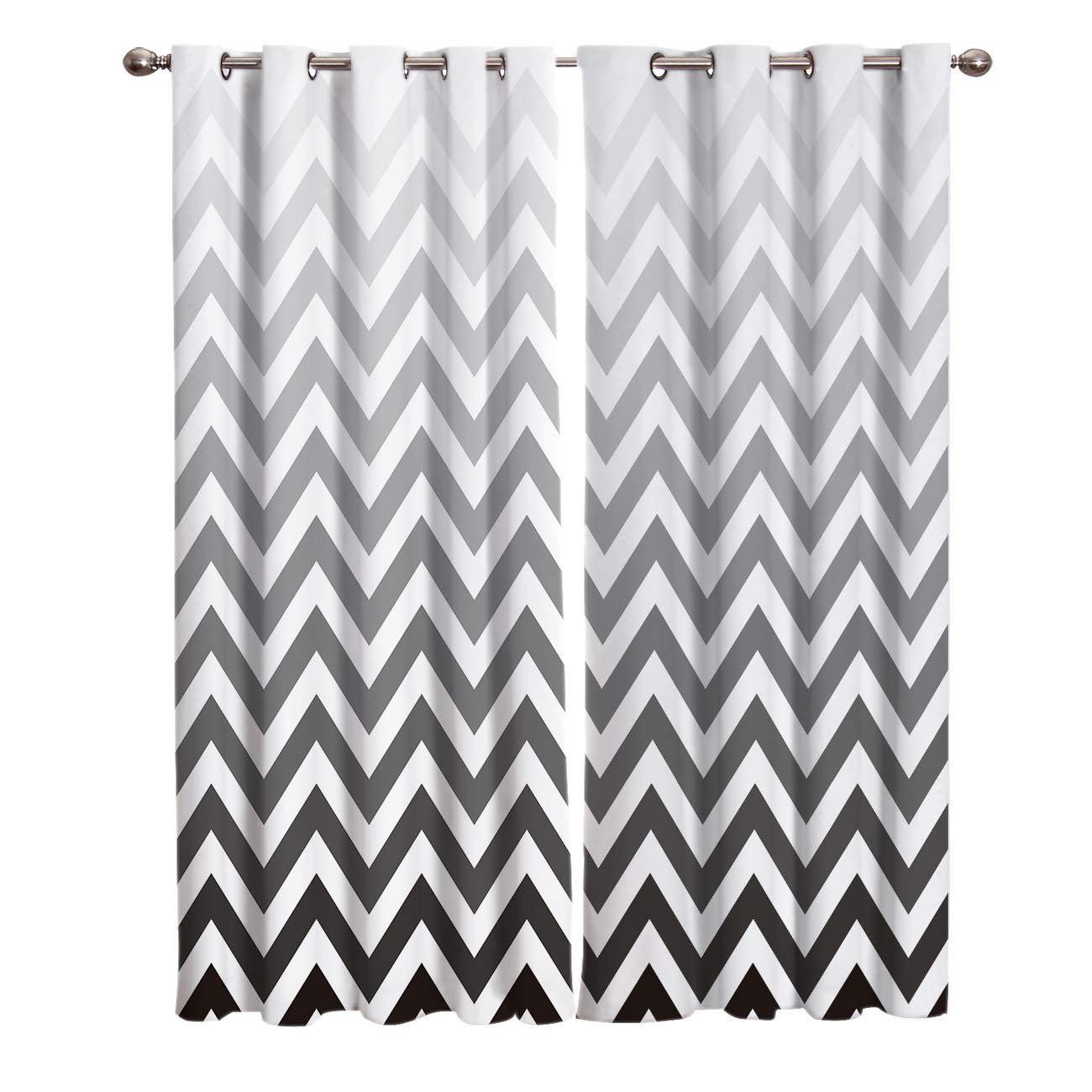 Grey Chevron Bedroom Curtains