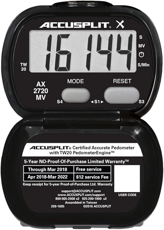 Amazon.com : Accusplit Accelerometer Activity Tracker Pedometer with ...