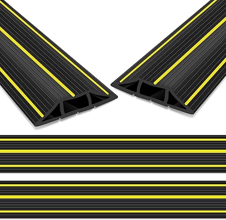 Cable Floor Cover, 4M Rubber Cable Protector, Outdoor Floor Cable Tidy ...