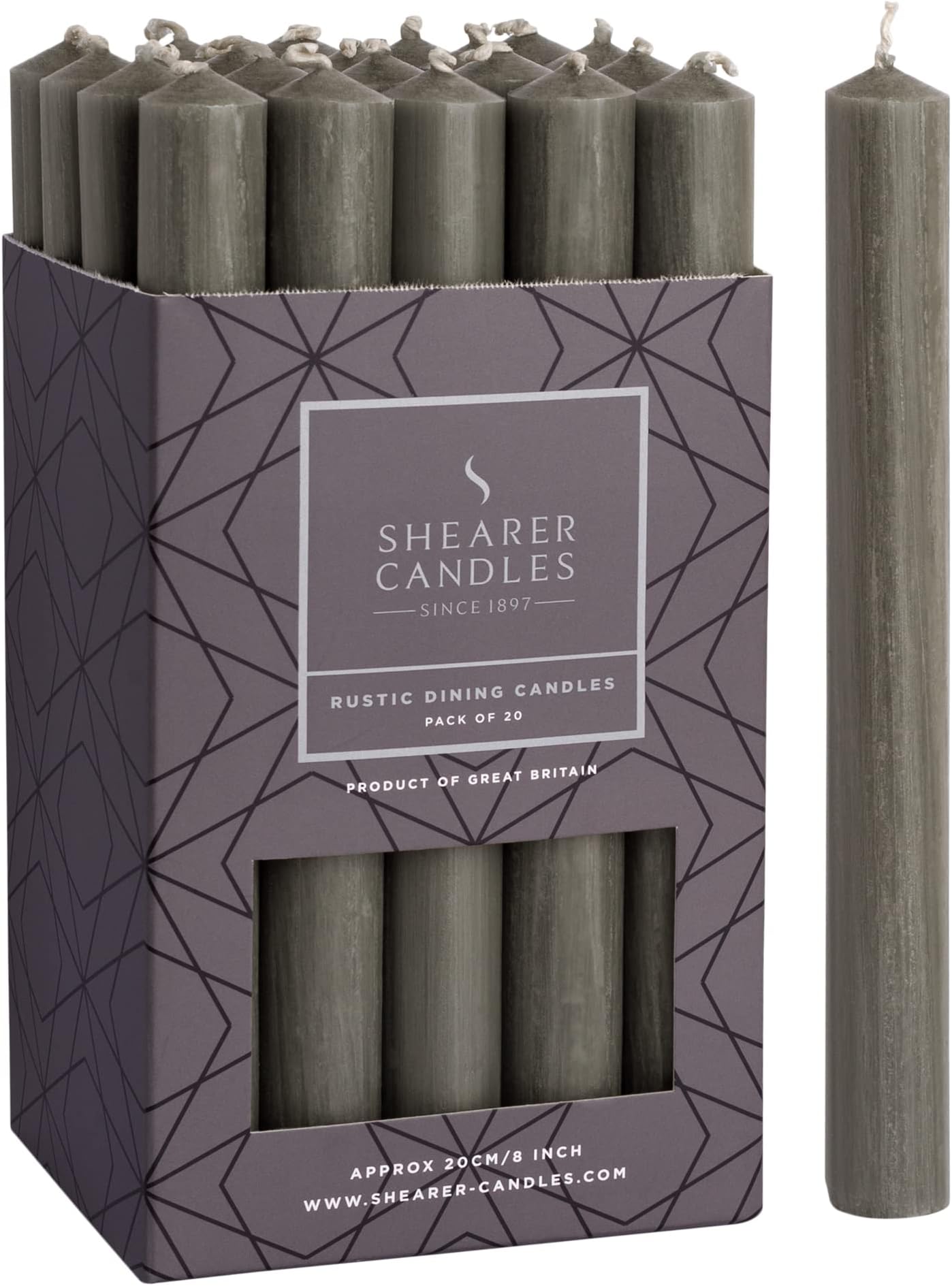 7" Coloured through dinner candles, 8 hrs burn time, non-drip, Pack of ...