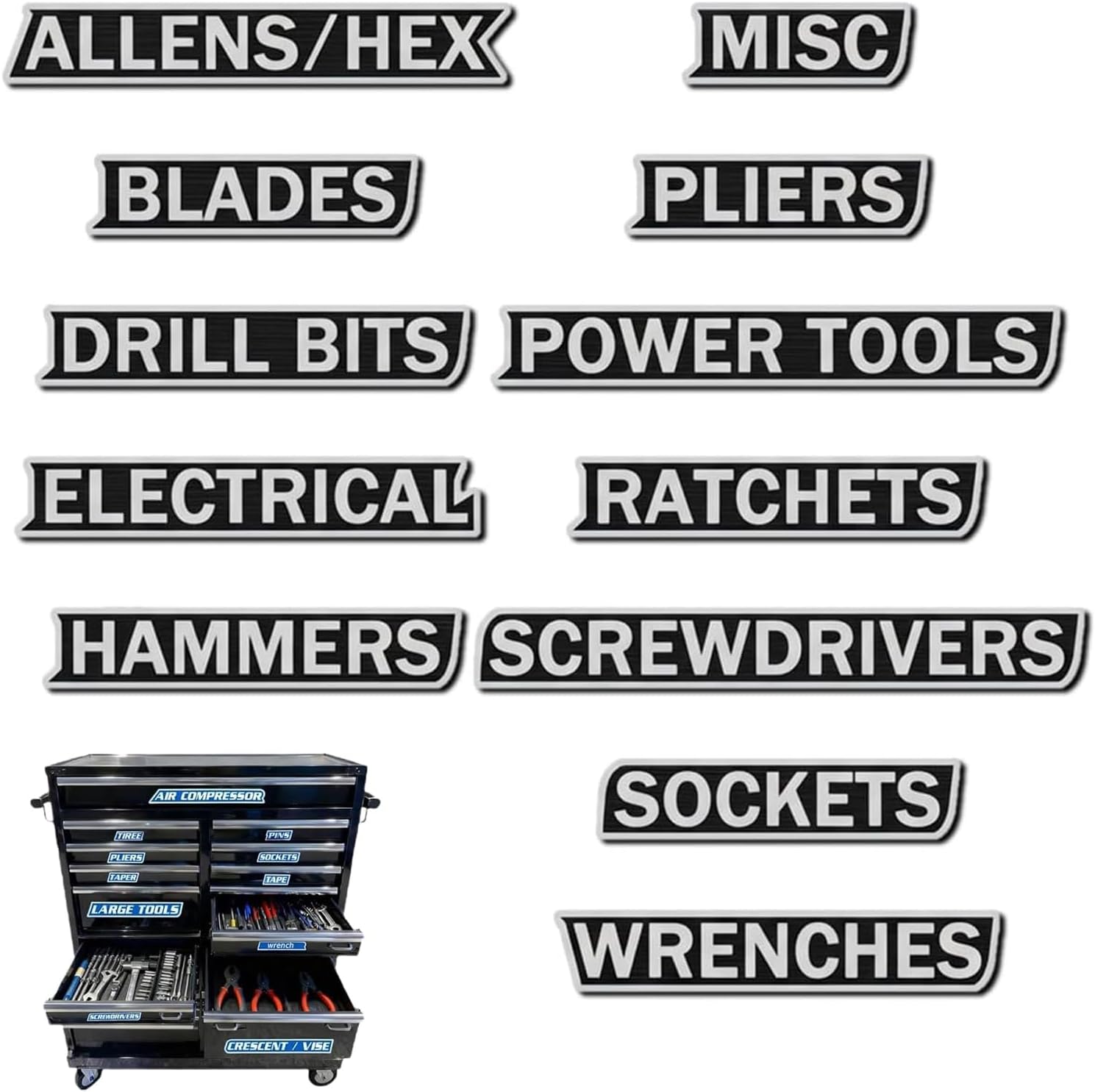 Amazon.com: 12 PCS of Magnetic Toolbox Labels, 3D Printed Toolbox ...