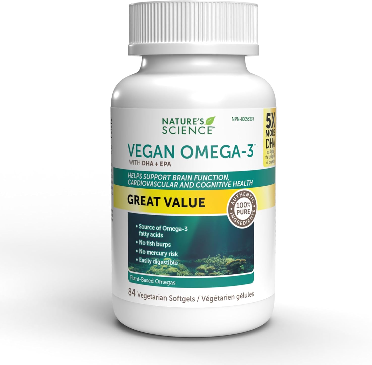 Vegan Omega 3 with Microalgae and Flaxseed, for Cognitive, Joint and ...