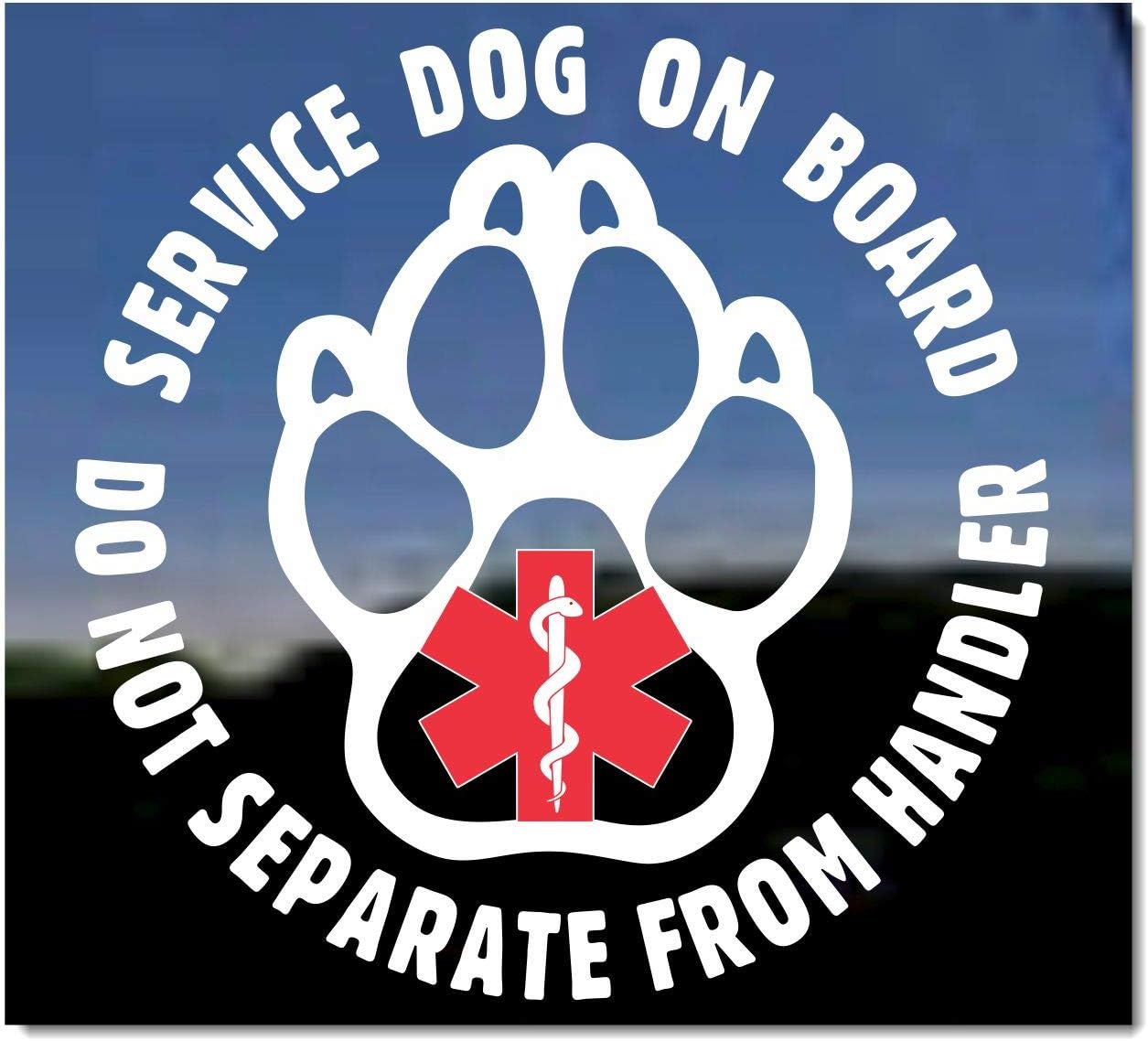 Amazon.com: Service Dog On Board | Paw Print NickerStickers® All ...