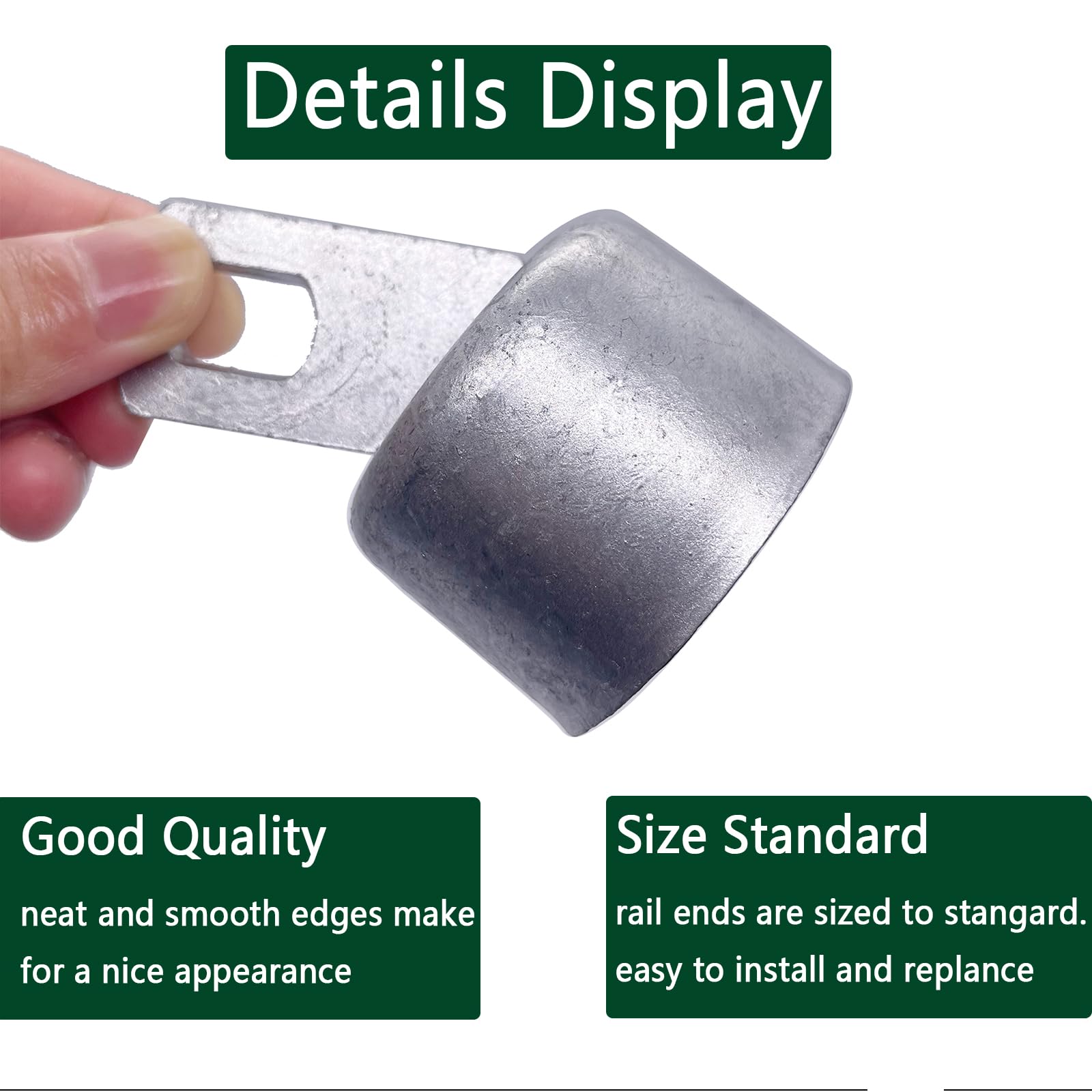 Post KINNAN 12-Pack 1-3/8 Inch Rail Ends - Galvanized Steel Post ...