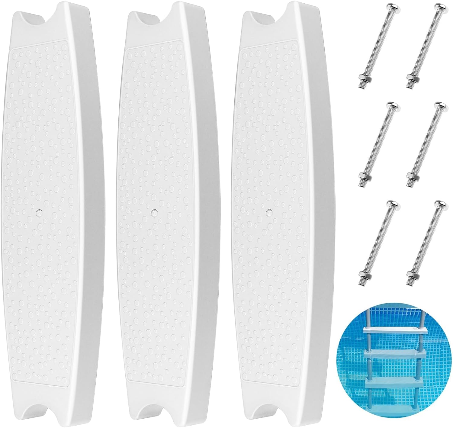 GANGBARU 3 Pcs Pool Ladder Steps Plastic Universal Heavy-Duty Swimming ...