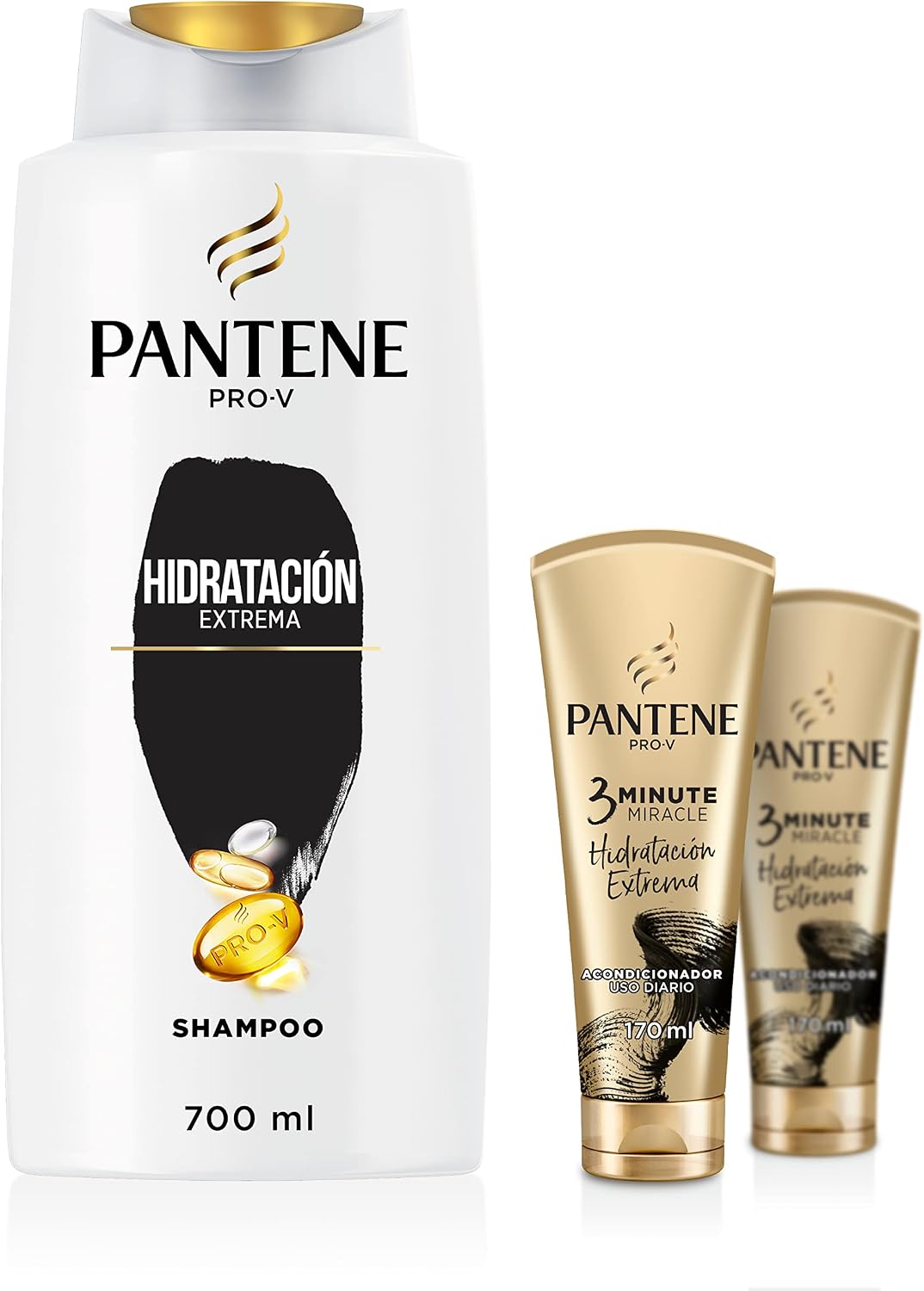 Pantene - Pack Hidratación Extrema Shampoo Capilar 700 ml + 2 ...
