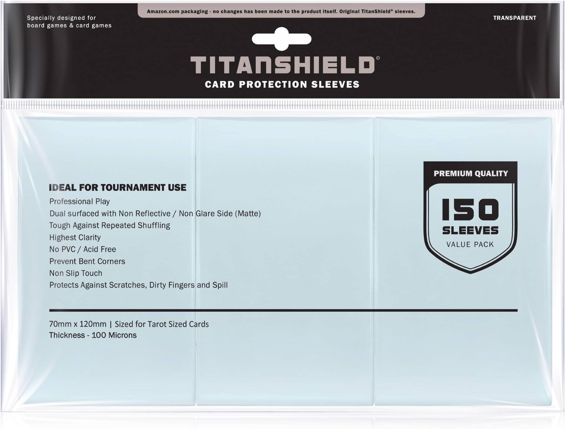 Amazon.com: TitanShield (150 Sleeves/Clear Standard Size Board Game and ...