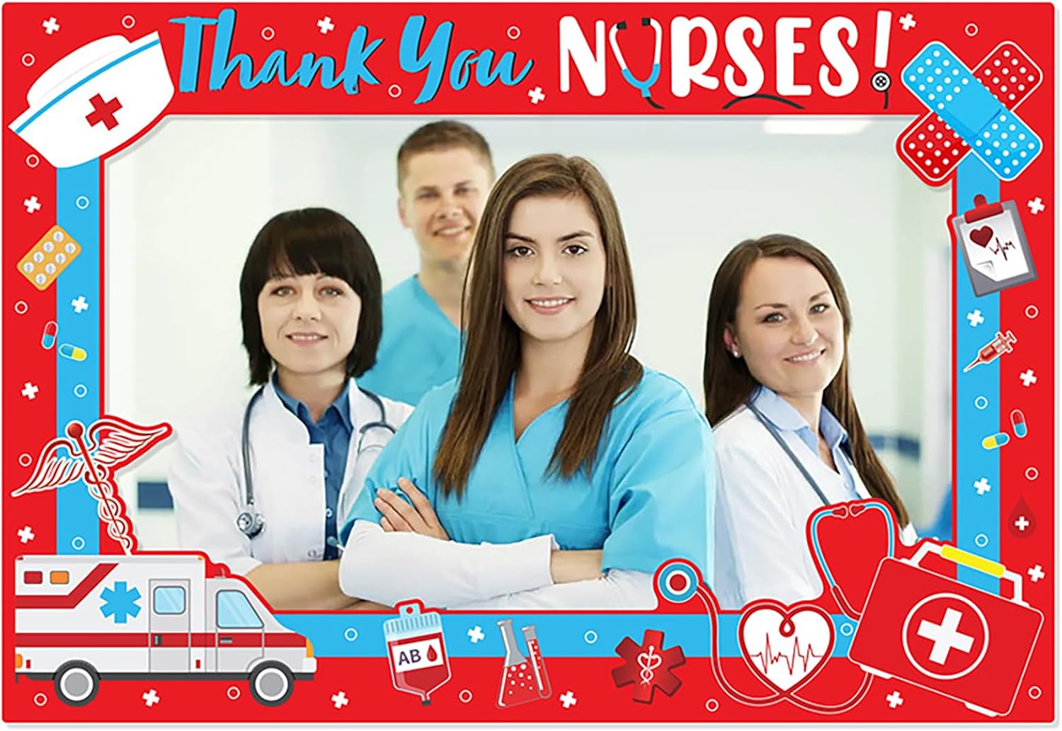 Amazon.com: Gernie Nurse Photo Booth Props Photo Frame Selfie Supplies ...