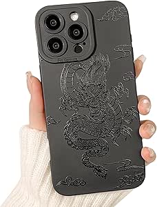 Amazon.com: Lovmooful Compatible for iPhone 16 Pro Case Black TPU | Cute, Cool, Dragon, Design ...