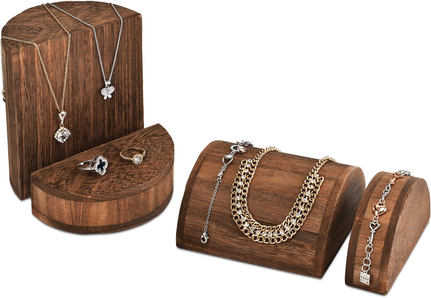 Amazon.com: FindingKing Black Velvet Half Moon Bracelet Showcase ...