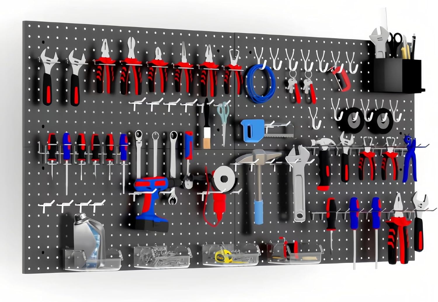 Amazon.com: Pegboard,47.2 * 23.6inch Metal Pegboard Wall Organizer ...