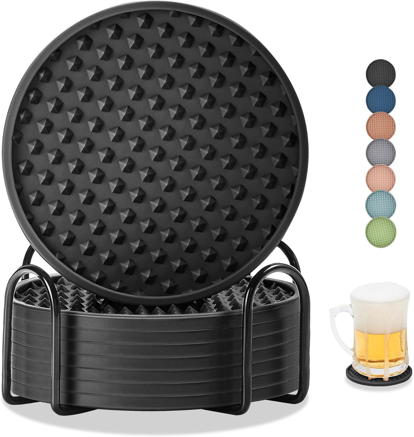 Amazon.com: ButterMelt Coasters for Drinks, Silicone Coasters Set of 8 ...