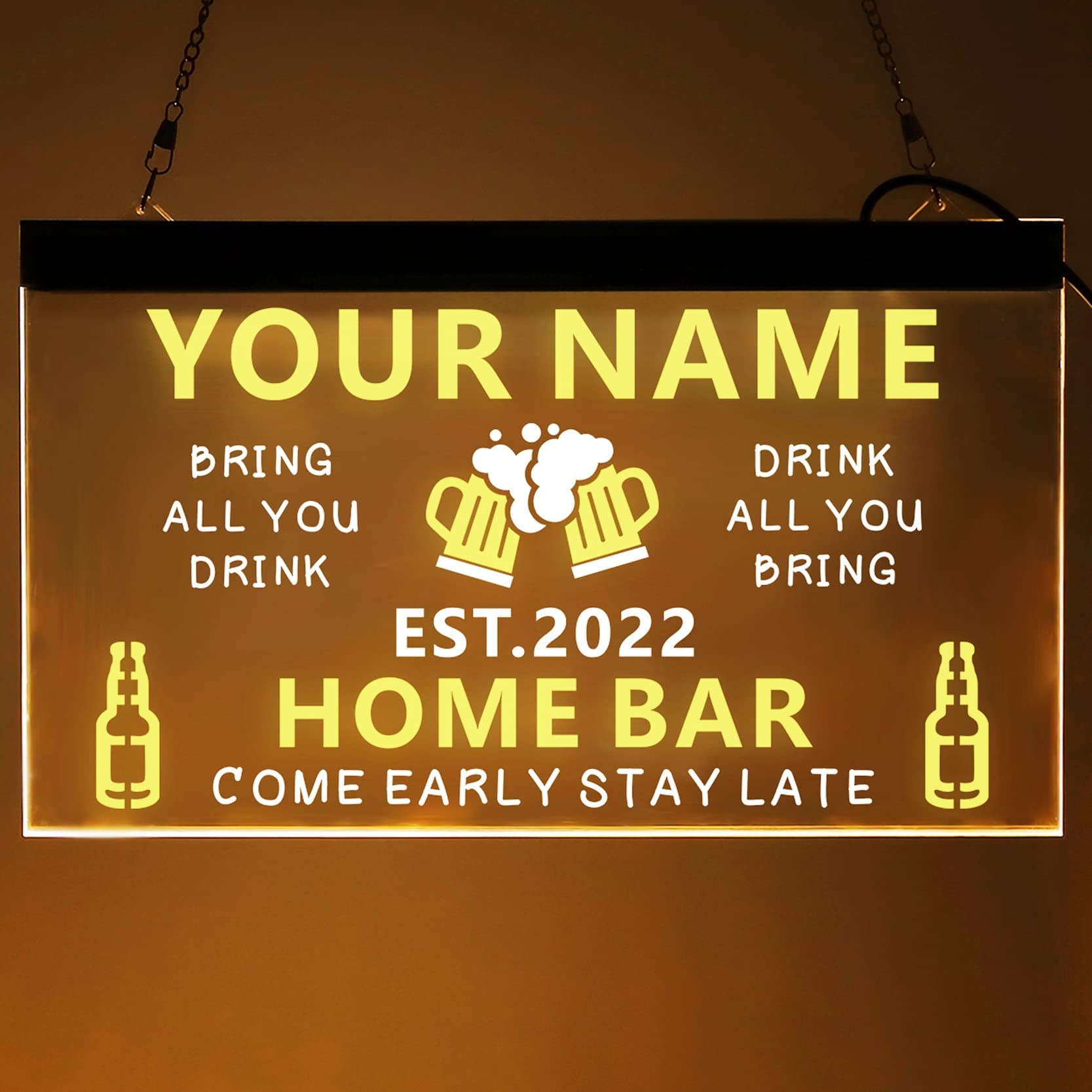 Buy Custom Bar Led Sign, Personalized Bar Signs Neon, Bar Light Up Sign ...