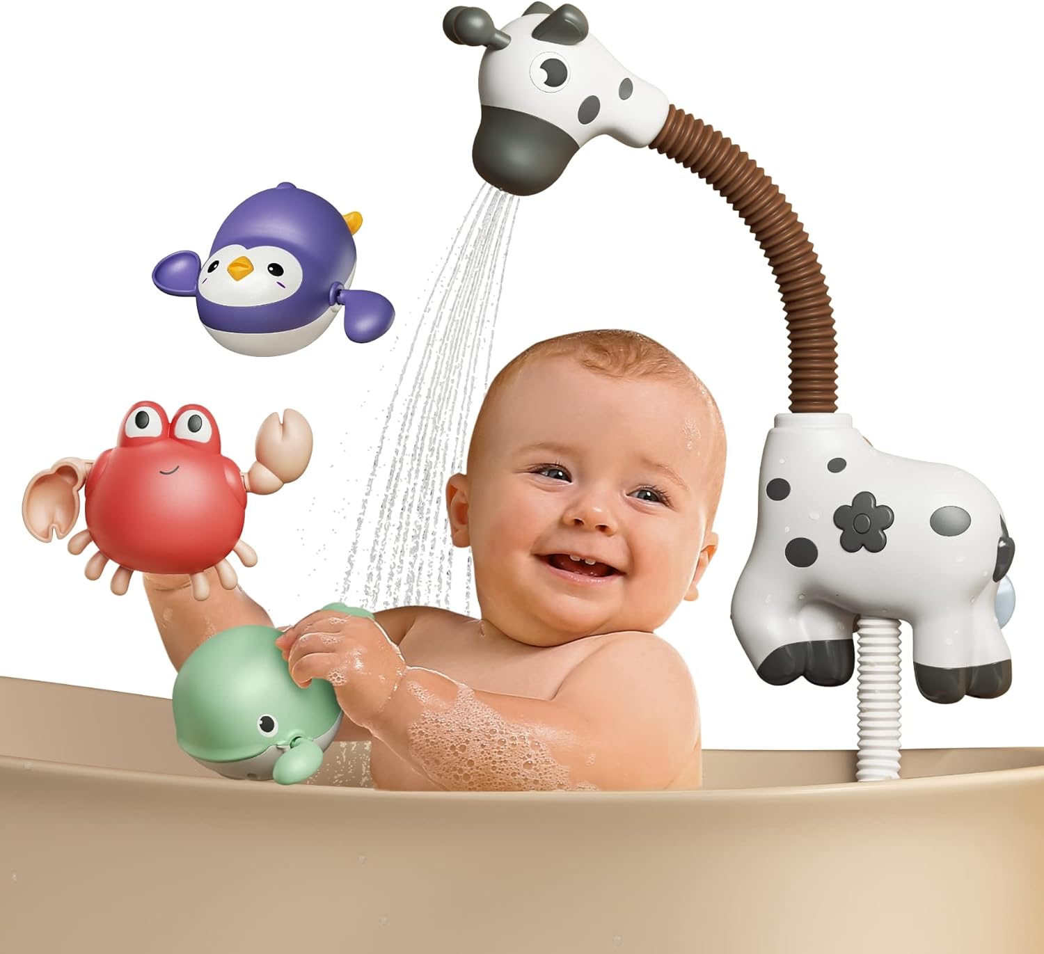 Amazon.com: TUMAMA Baby Bath Toy with Shower Head and 3 Wind-Up ...
